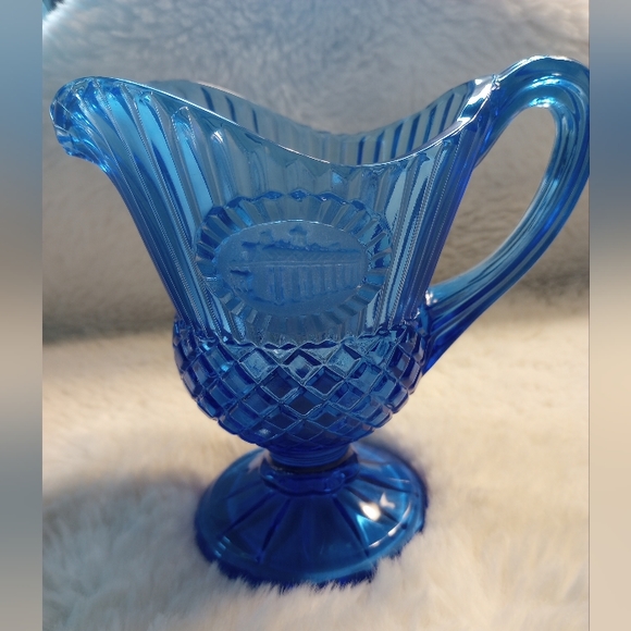 Avon | Kitchen | Vintage Avon Fostoria Cobalt Blue Small Glass Pitcher ...